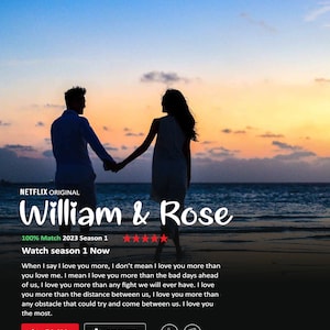 Custom Netflix Poster for Couples | Personalized Relationship Art Print ...