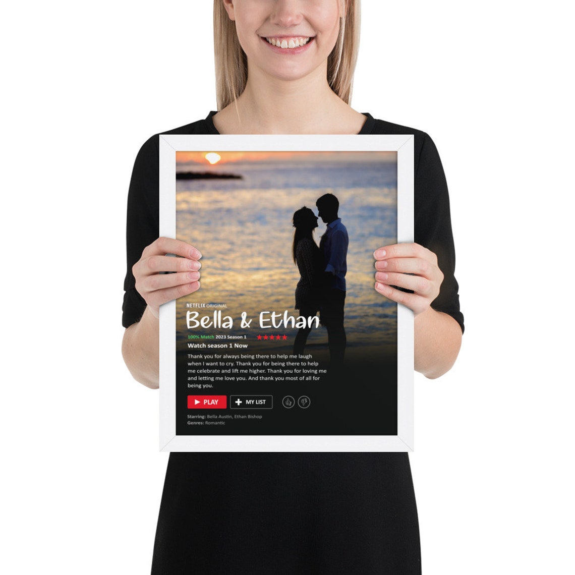 Custom Netflix Poster for Couples Personalized Relationship Art Print ...