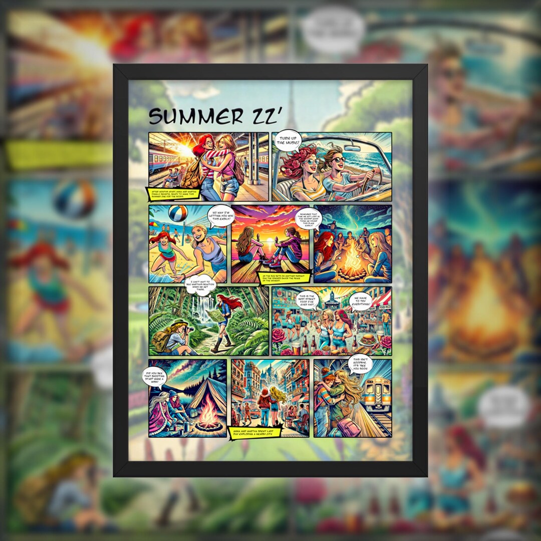 Custom Comic Poster Unique Personalized Gift for Couples, Pet Owners ...