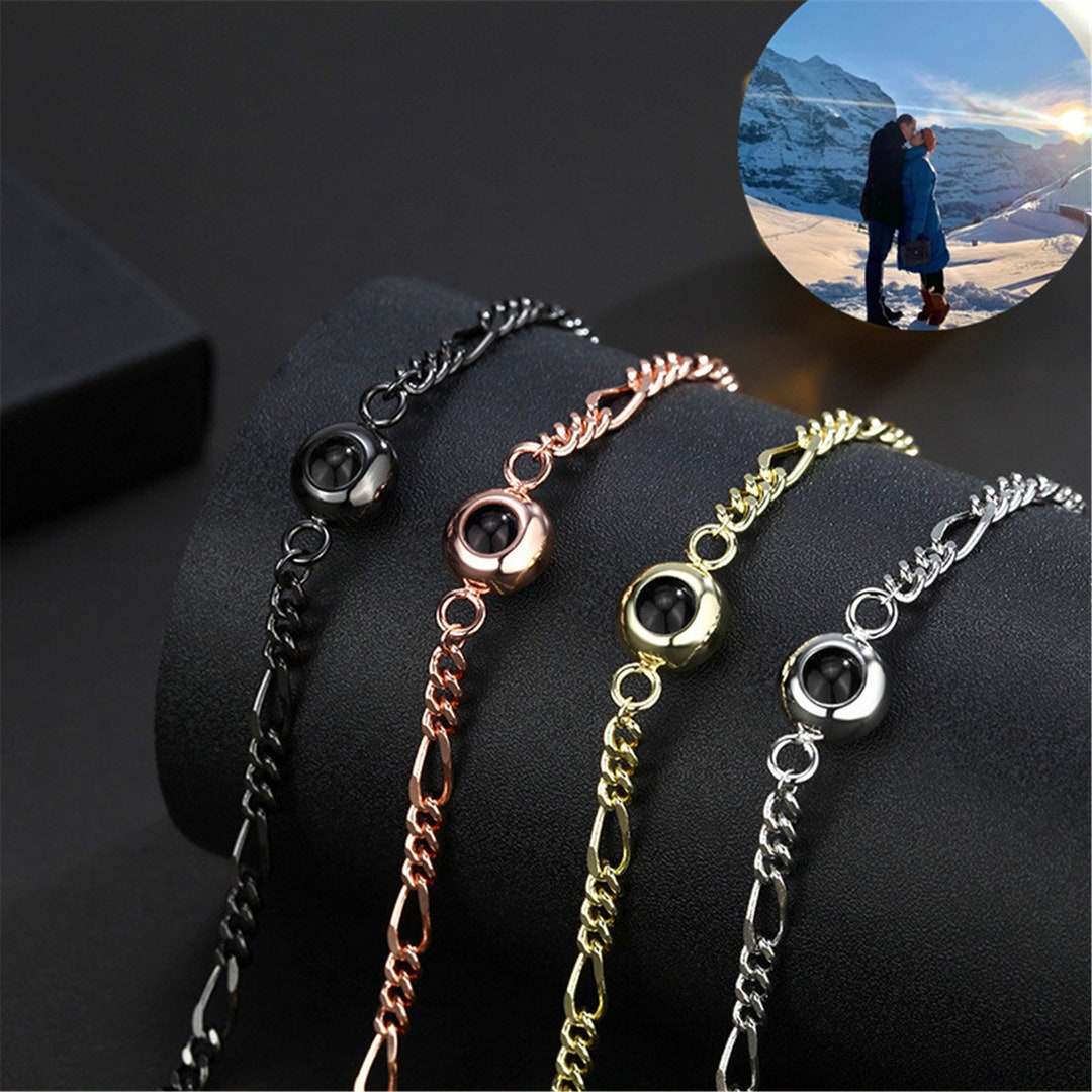 Custom Photo Projection Bracelet, Personalized Photo Bracelet, Couple ...
