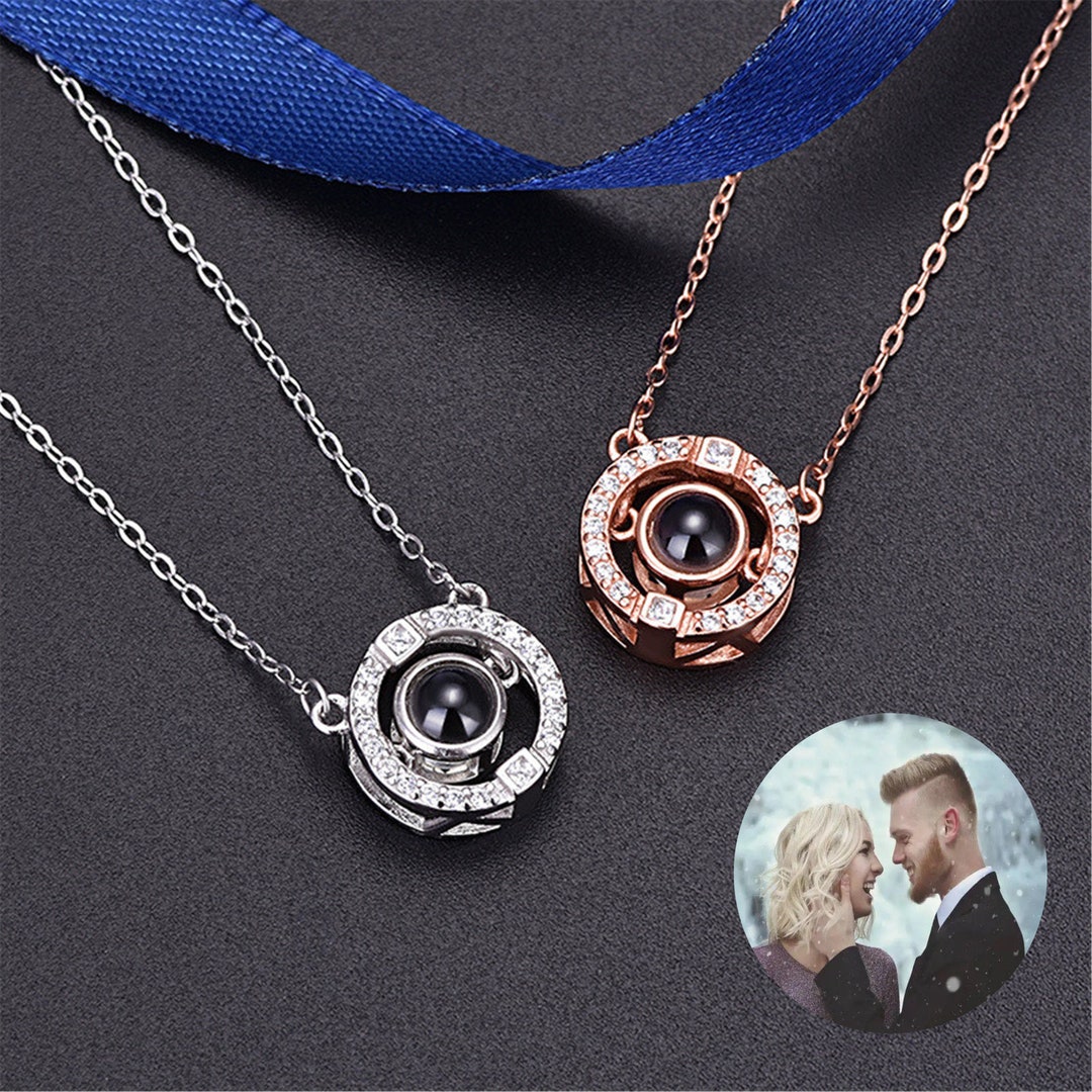 Sterling Silver Projection Photo Necklace,personalized Picture Necklace ...