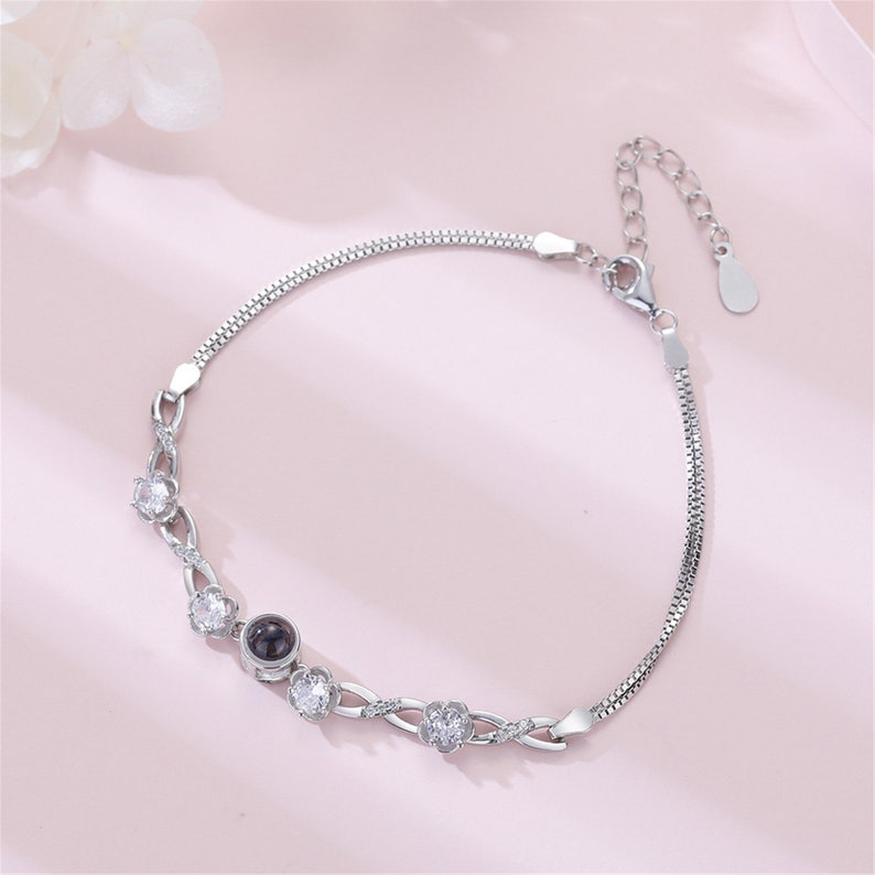Sterling Silver Personalised Photo Projection Bracelet,custom Bracelet ...