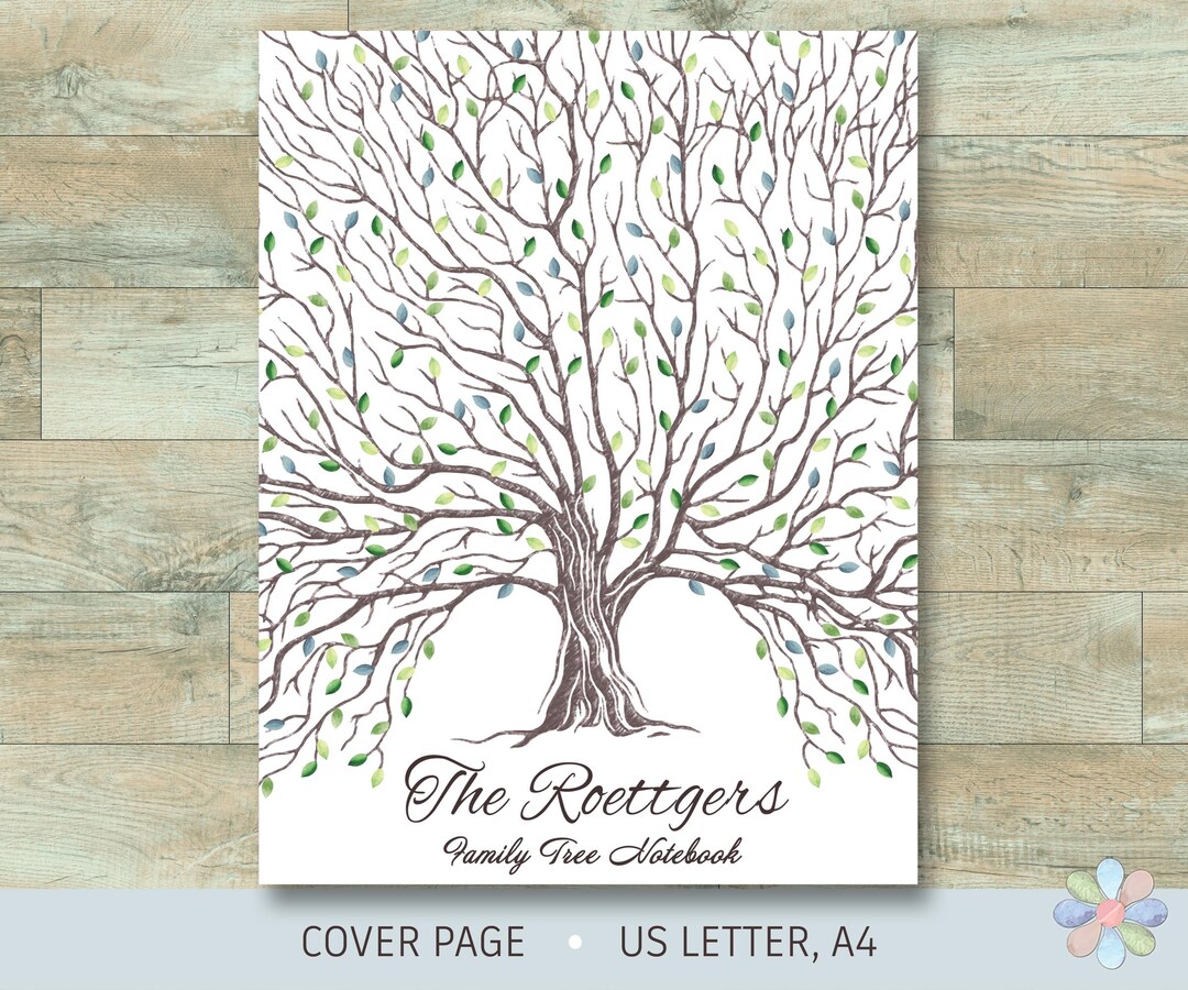Family Tree Notebook Cover Page: Branched Leafy Summer Tree Roetti ...