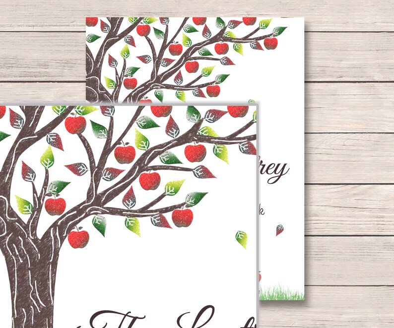 Cover Page for Notebook Ancestor Profile. Leafy Apple Tree With ...