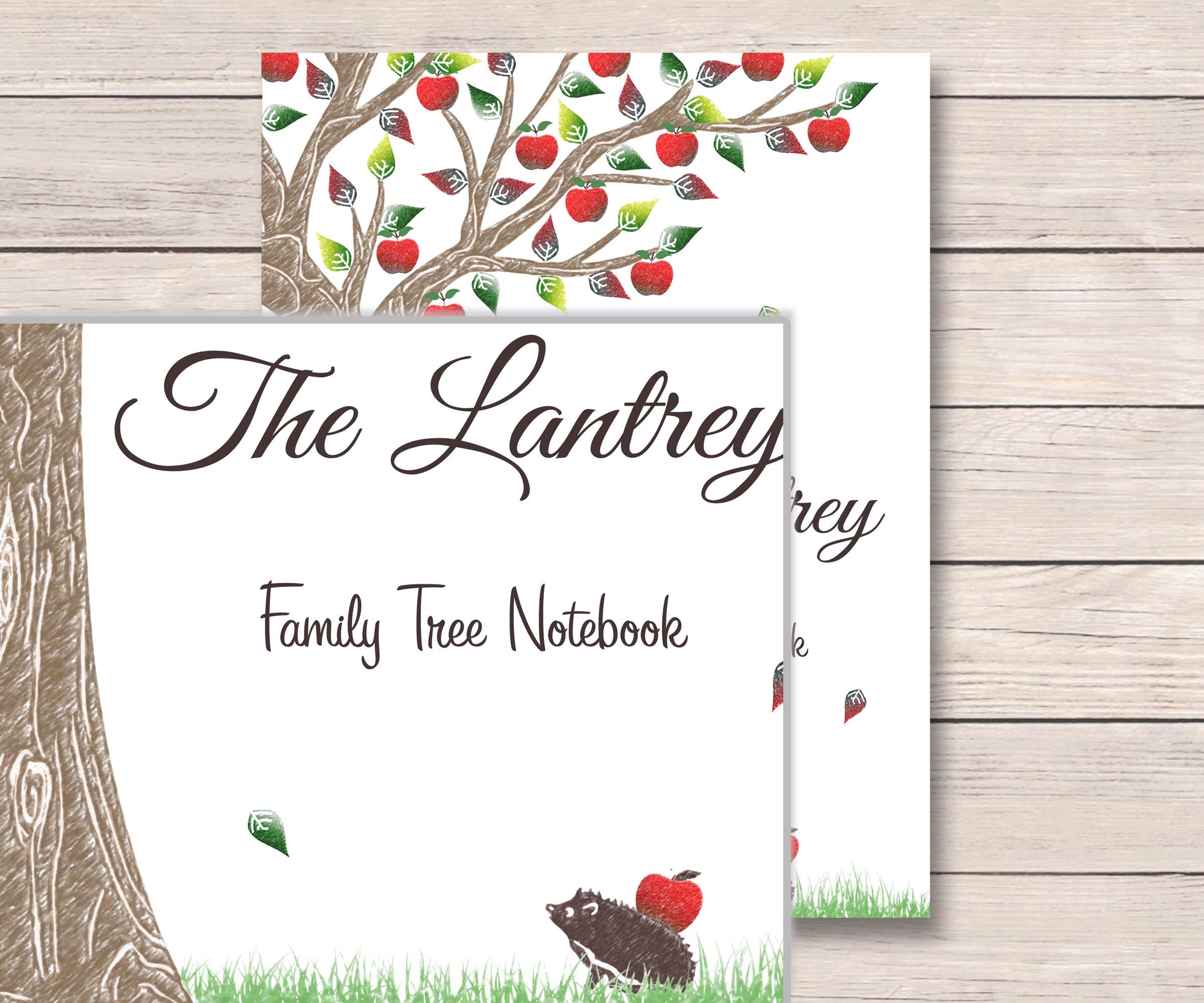 Cover Page for Notebook Ancestor Profile. Leafy Apple Tree With ...