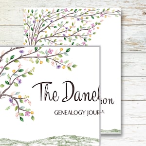 Family Tree Notebook Cover Page: Leafy Summer Tree on Grass Daneli ...