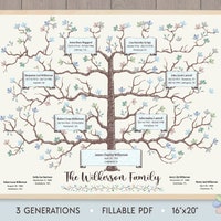 Editable Family Tree Template for Four Generations - Etsy Canada