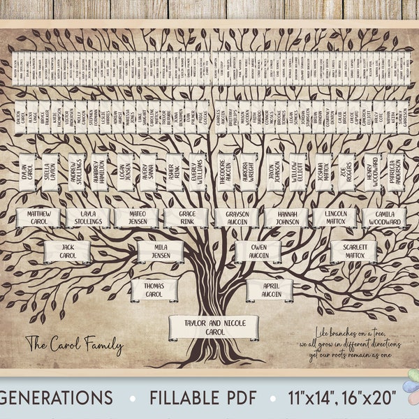 Family Tree Printable 7 Generations - Etsy