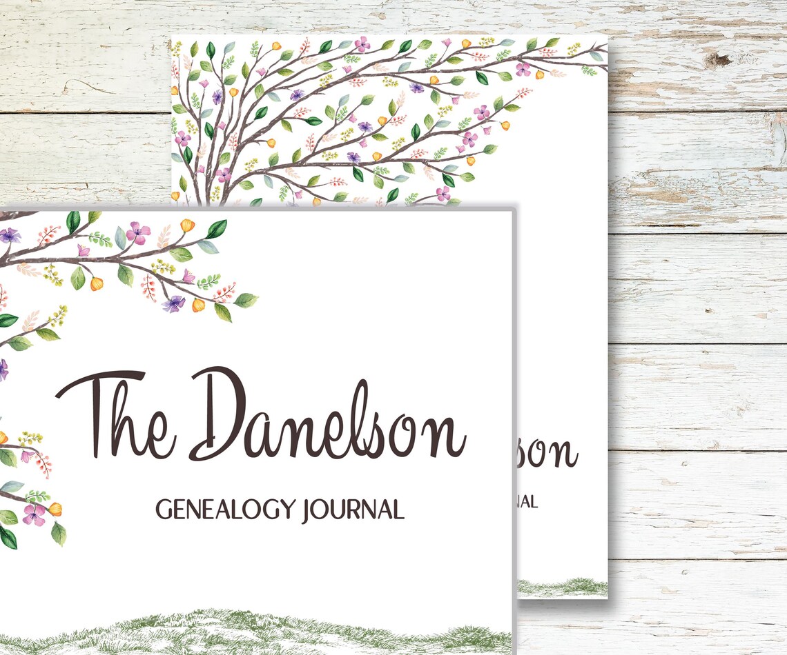 Family Tree Notebook Cover Page: Leafy Summer Tree on Grass Daneli ...