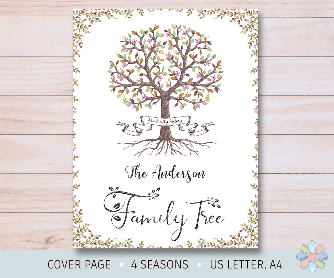 Cover Page for Notebook Ancestor Profile. Leafy Tree With Banner Our ...