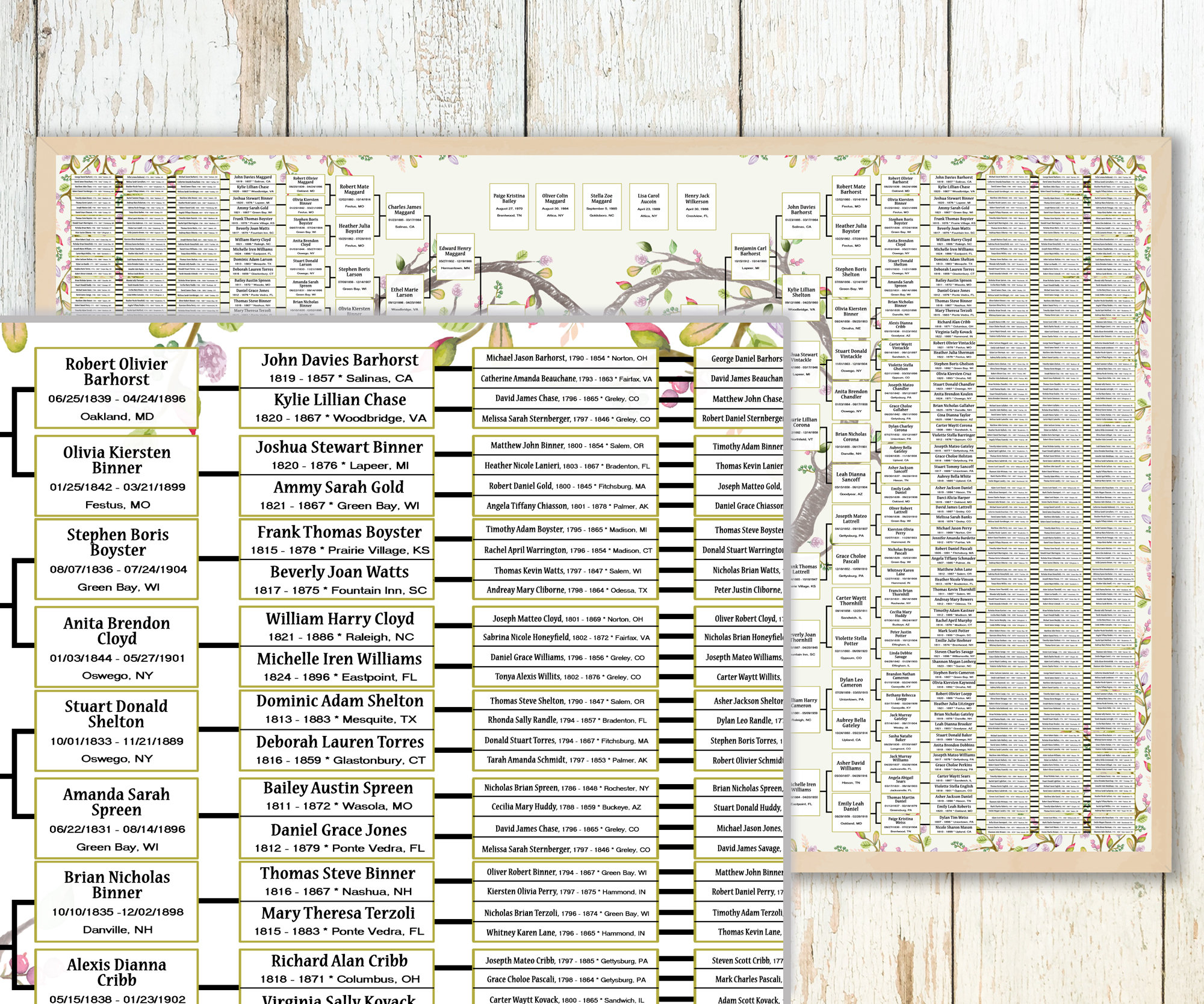 Family Tree Template for 9 Generations. Two Intertwining Heart Trees Maggi Family Tree. Family ...