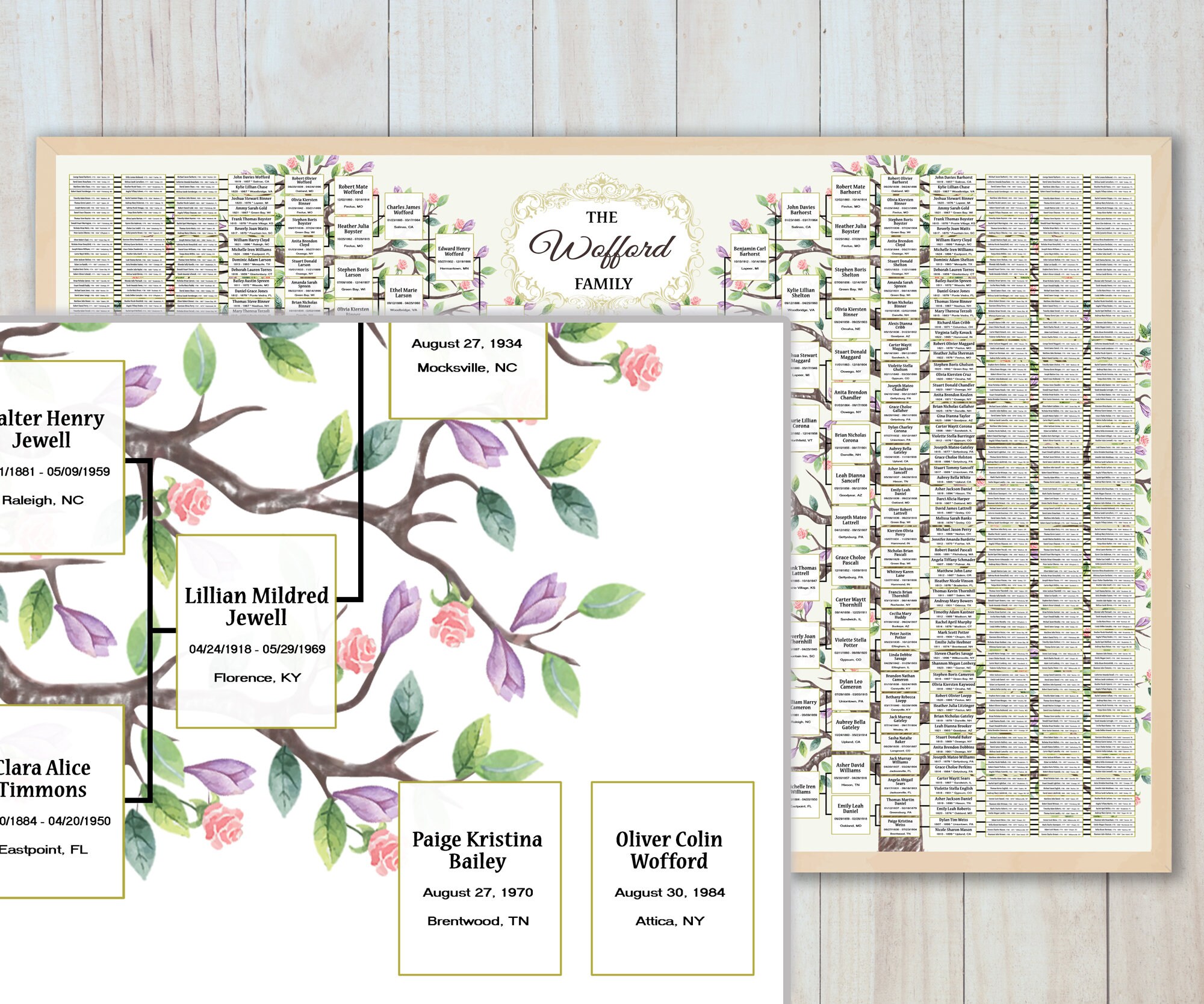 Family Tree Template for 9 Generations. Two Spring Trees Woffi Family ...