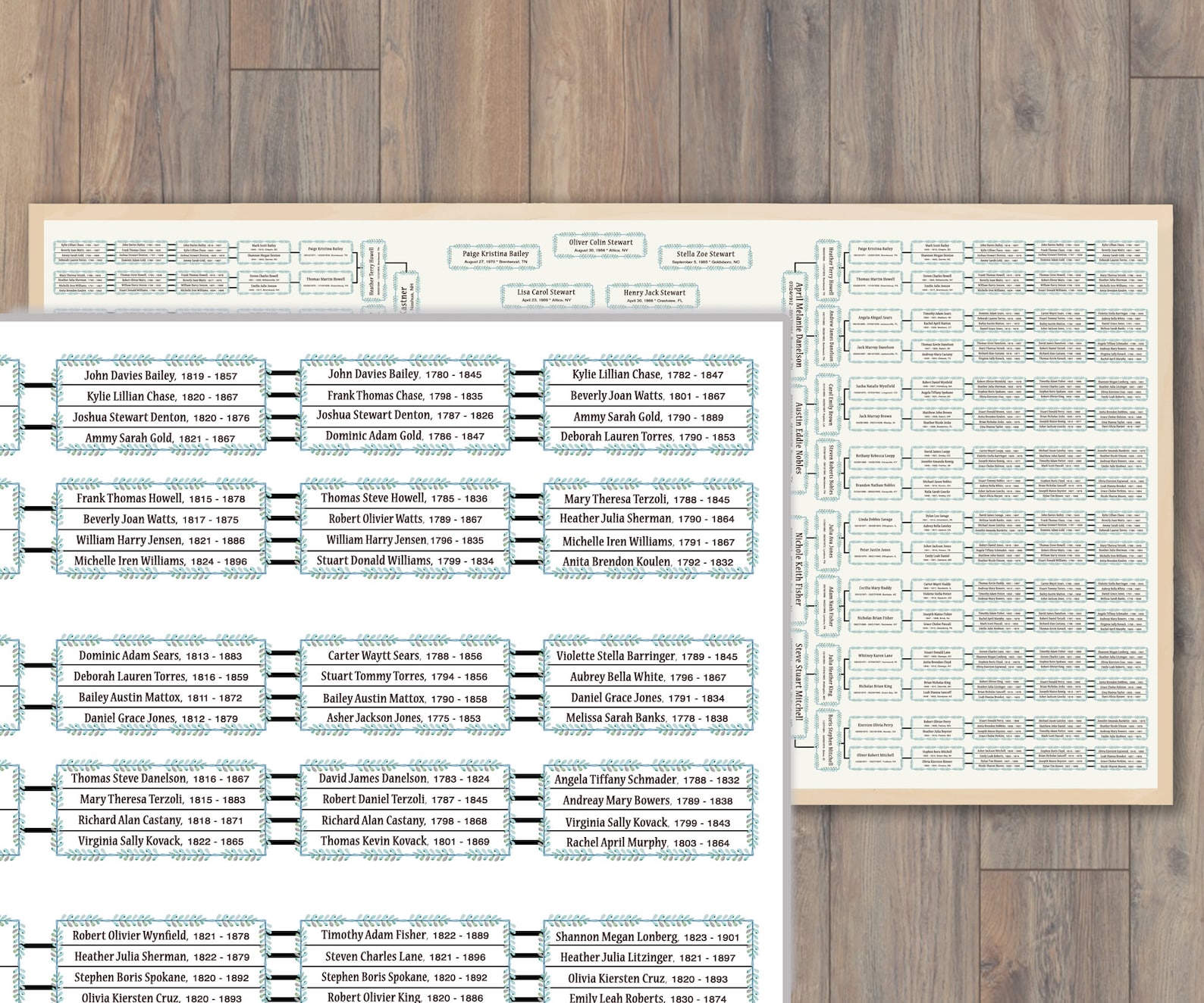 Family Tree Template for 8 Generations. Tree With Roots Large Winter ...