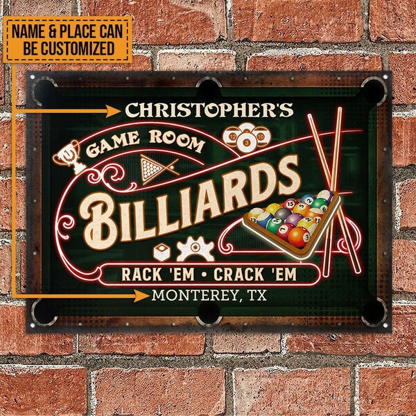 Billiard Sign - Etsy