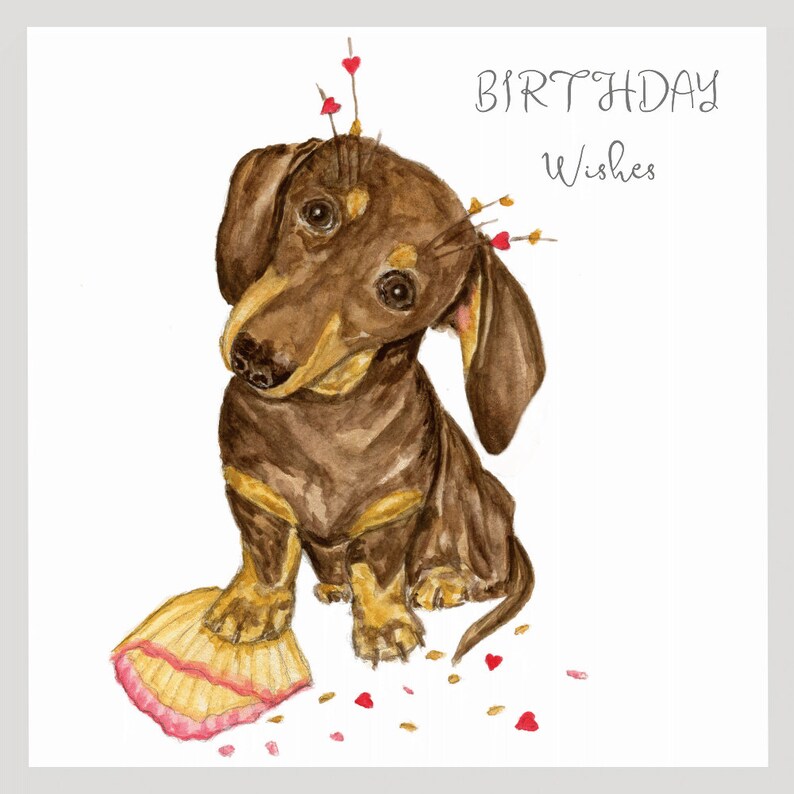 Happy Birthday Sausage Dog Card - 'cheeky Sausage' - Miniature ...