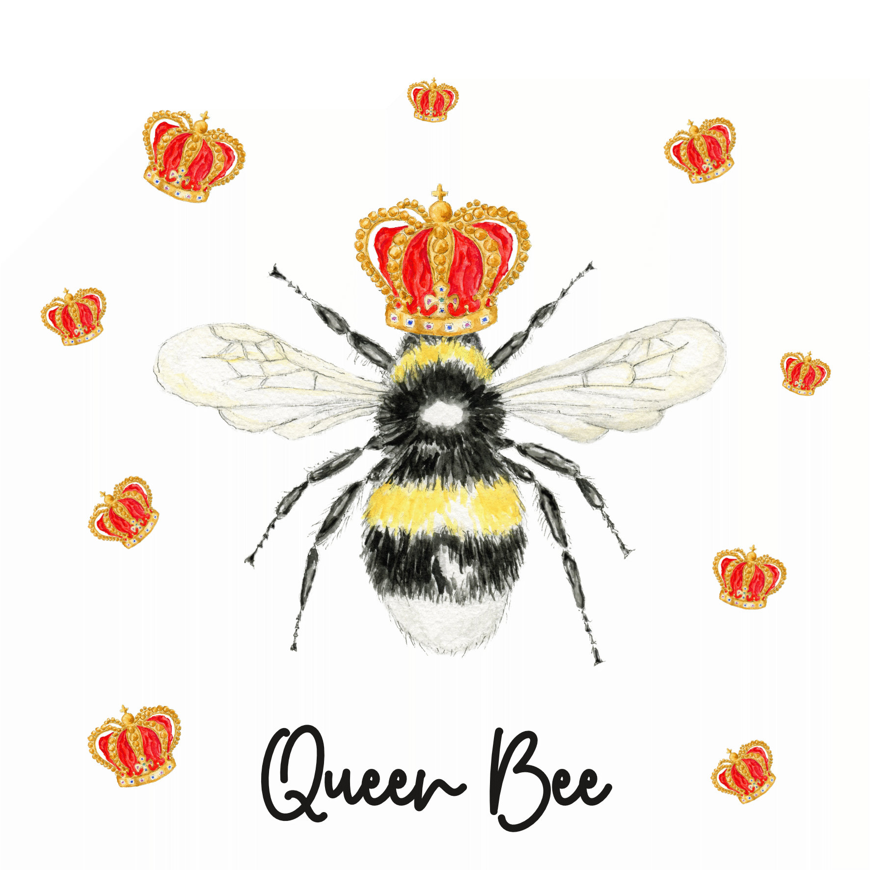 Queen Bee Queen Bee Card Bee Greeting Card - Etsy