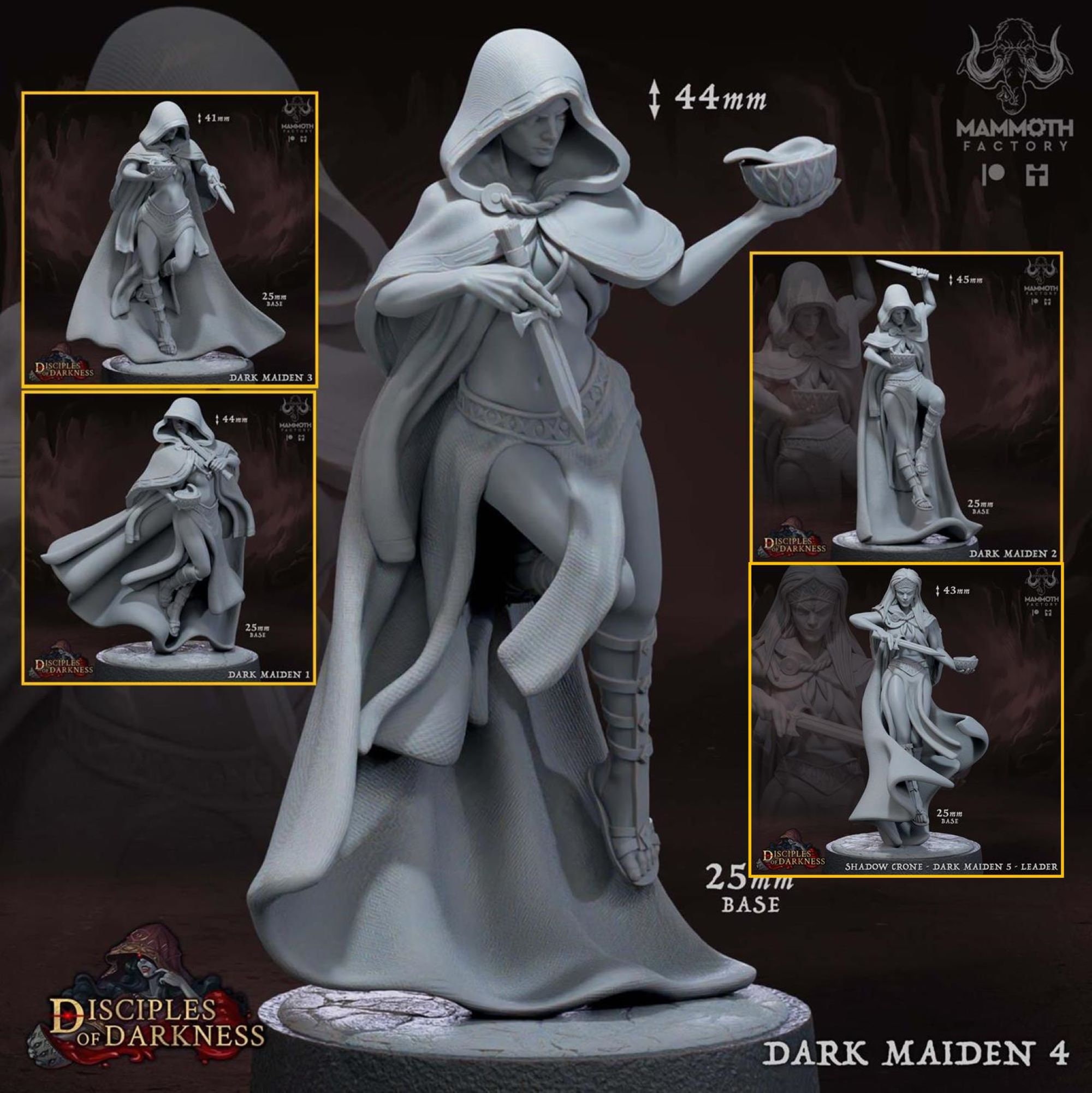 Dark Maiden 5 Poses / Disciples of Darkness / Mammoth Factory / 32mm ...