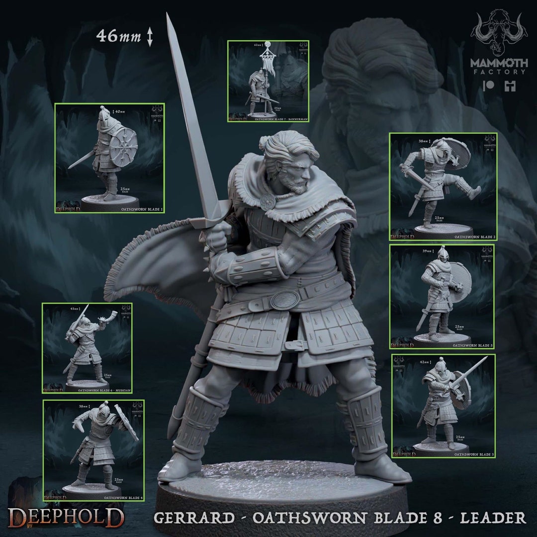Oathsworn Blade 8 Poses / Deephold / Mammoth Factory / RPG / Tabletop ...