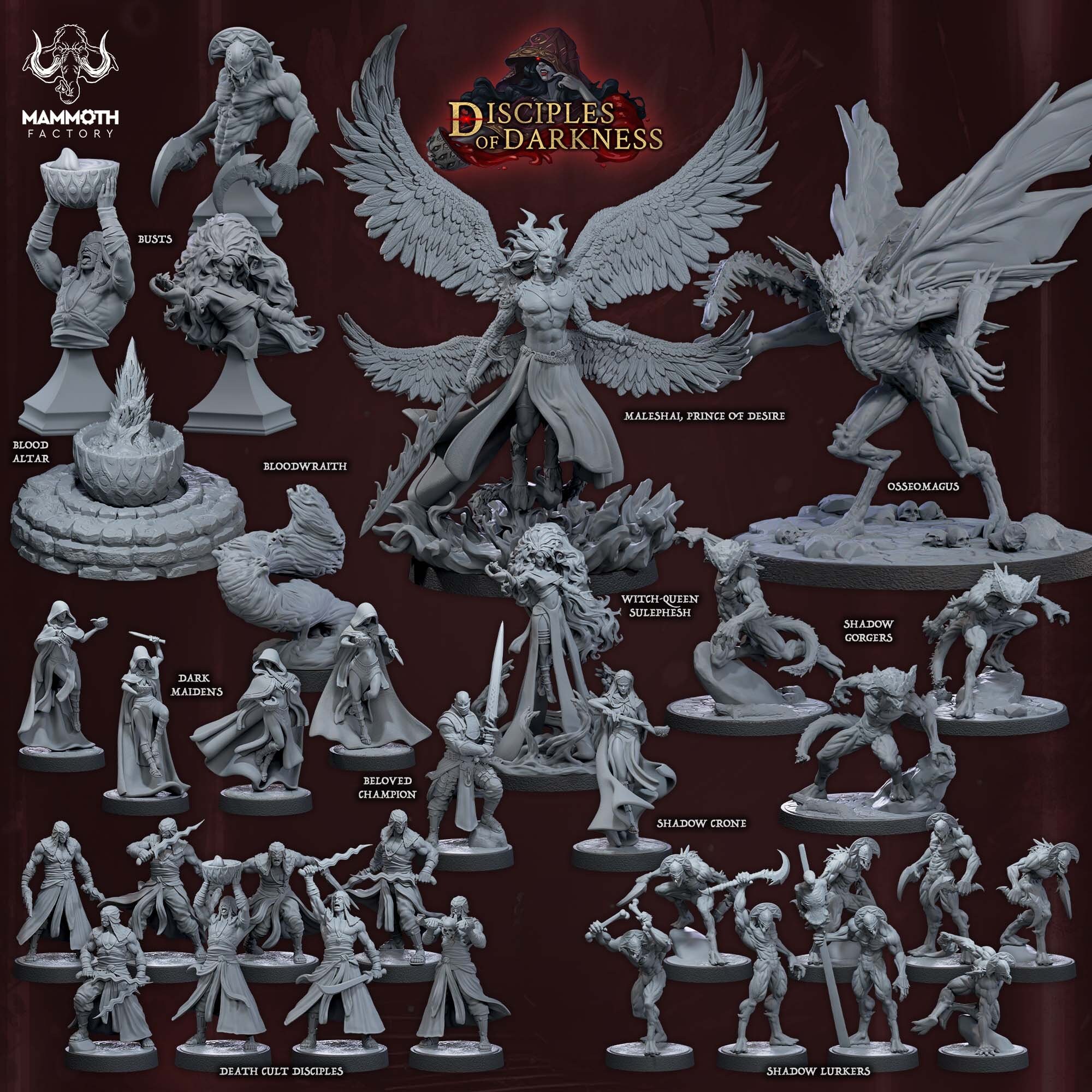 Dark Maiden 5 Poses / Disciples of Darkness / Mammoth Factory / 32mm ...