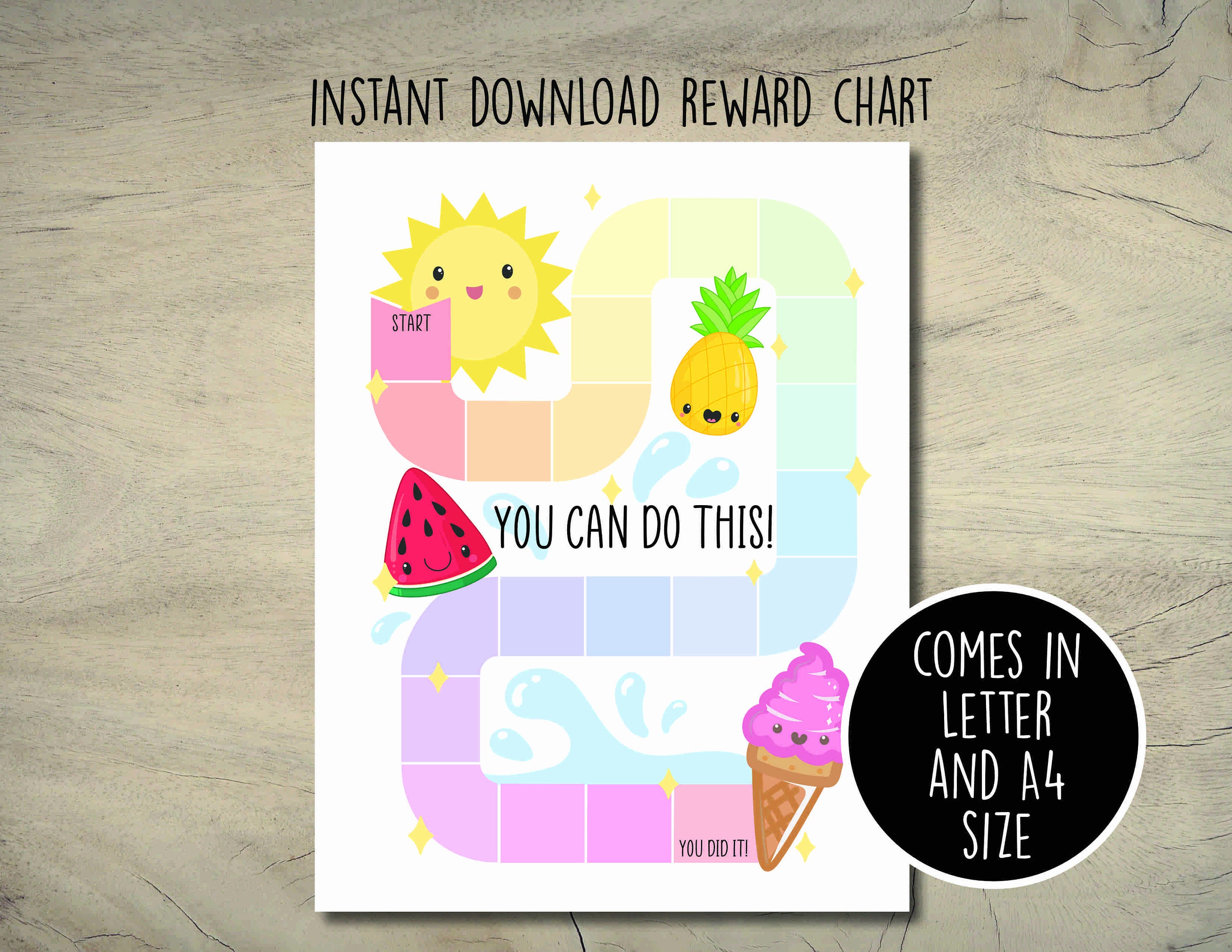 Reward Chart Summer Themed, Sticker Chart, Potty Chart, Sleep Chart ...
