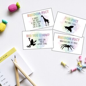 Printable Animal Fun Facts, Set of 30 Kids Lunchbox Notes, Educational ...