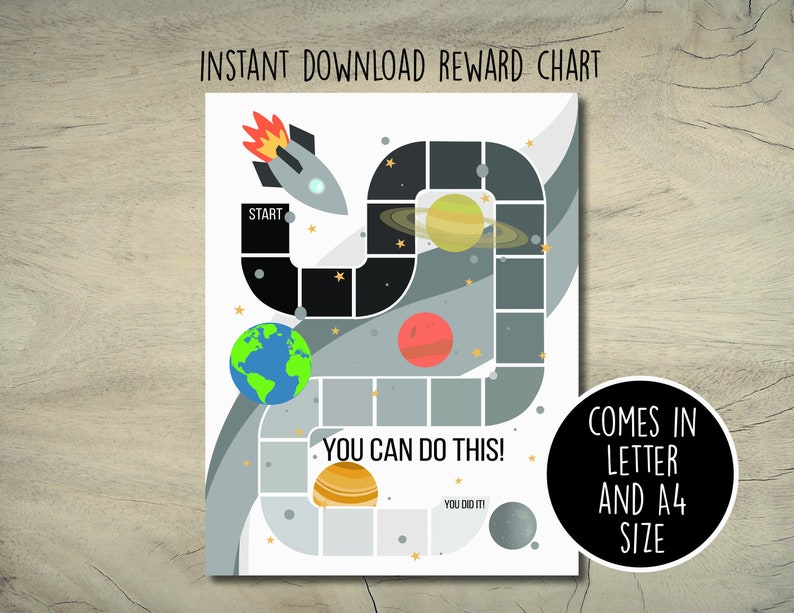 Reward Chart Planets Space Themed Sticker Chart Potty Chart - Etsy