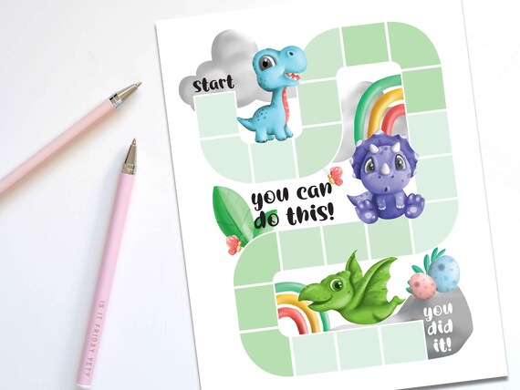 Printable Reward Chart Dinosaur Themed Sticker Chart Potty | Etsy