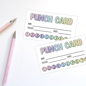 Printable Reward Punch Cards, DIY Reward Card, School Resources ...