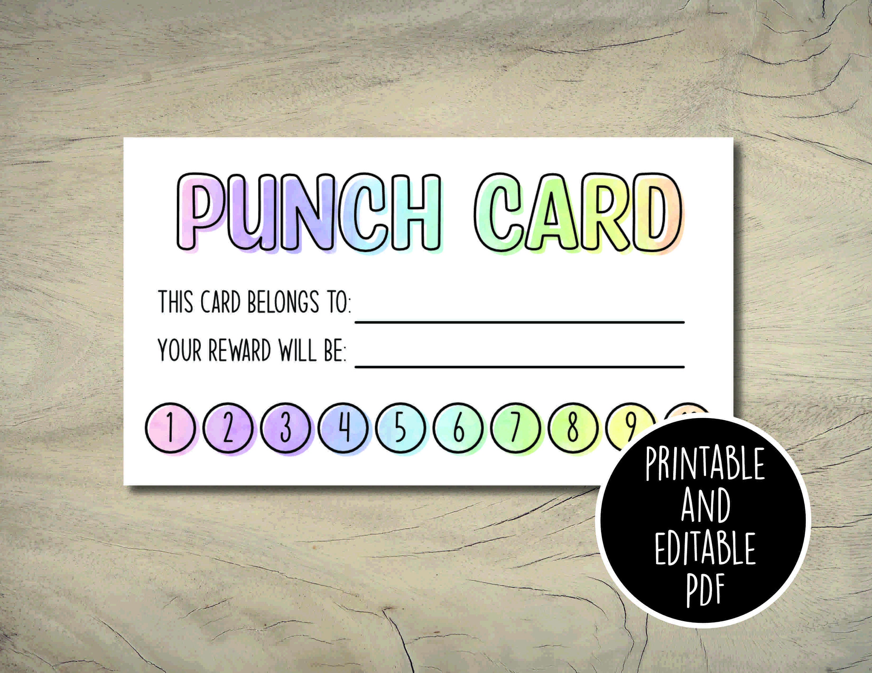 Printable Reward Punch Cards, DIY Reward Card, School Resources ...