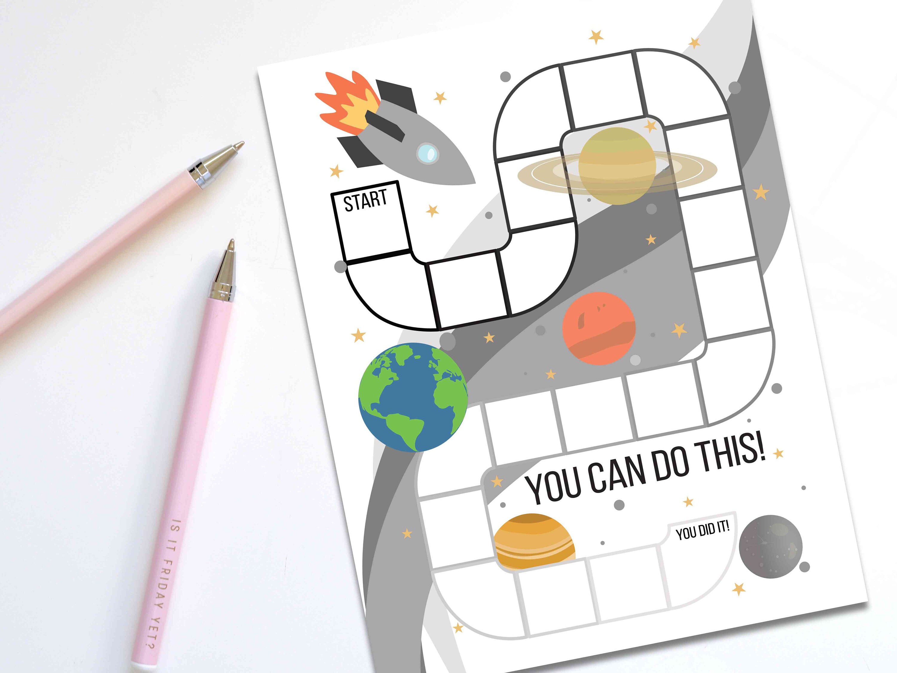 Reward Chart Planets Space Themed, Sticker Chart, Potty Chart, Sleep ...