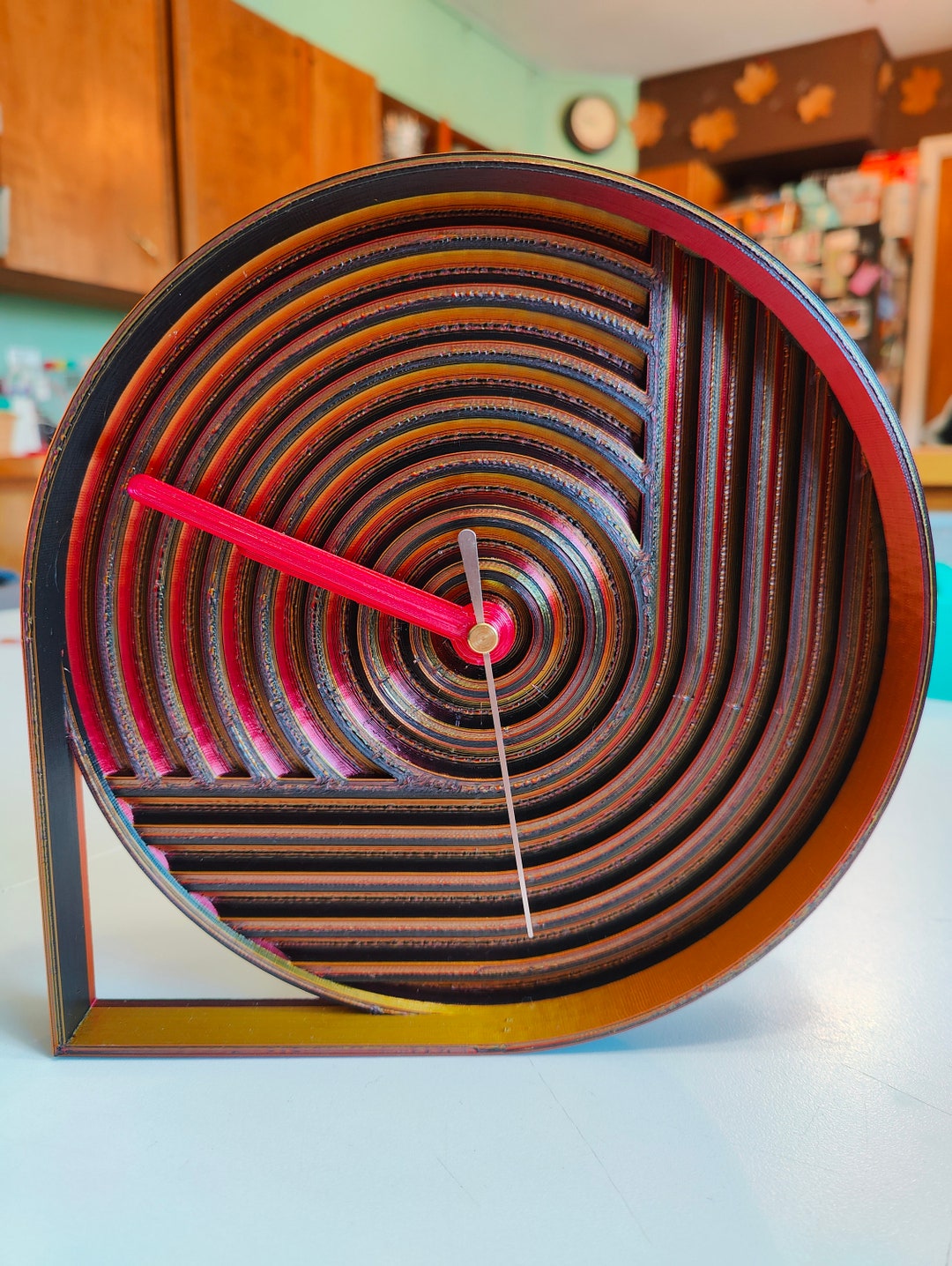 3D Printed Contemporary Clock: Customizable Wall or Desk Decor - Etsy