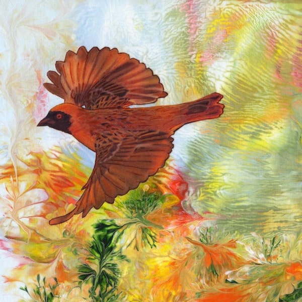 Flying Cardinal Bird Wall Art - Etsy
