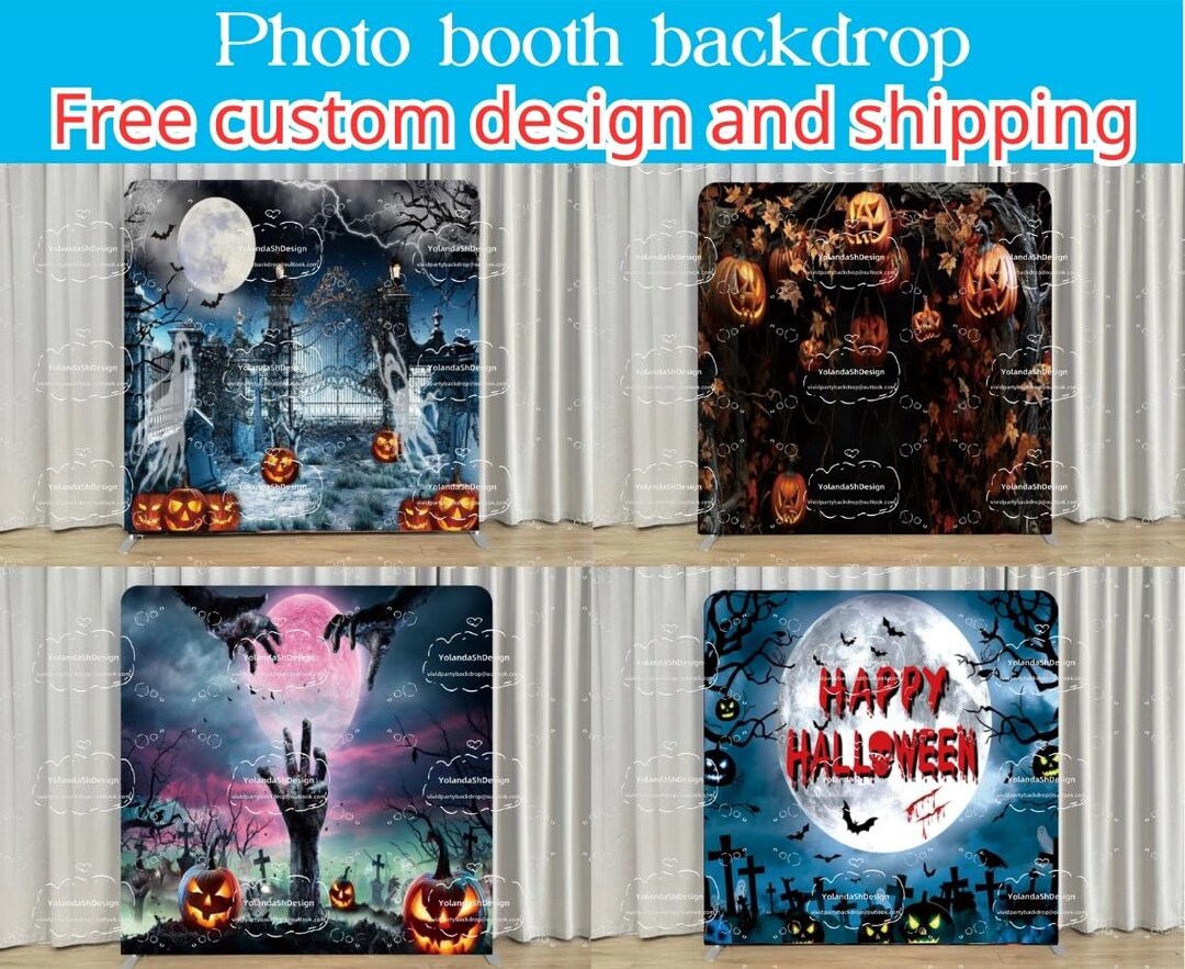 Halloween Photo Booth Backdrop Stand Hallowmas Eve Pumpkin Pillowcase ...