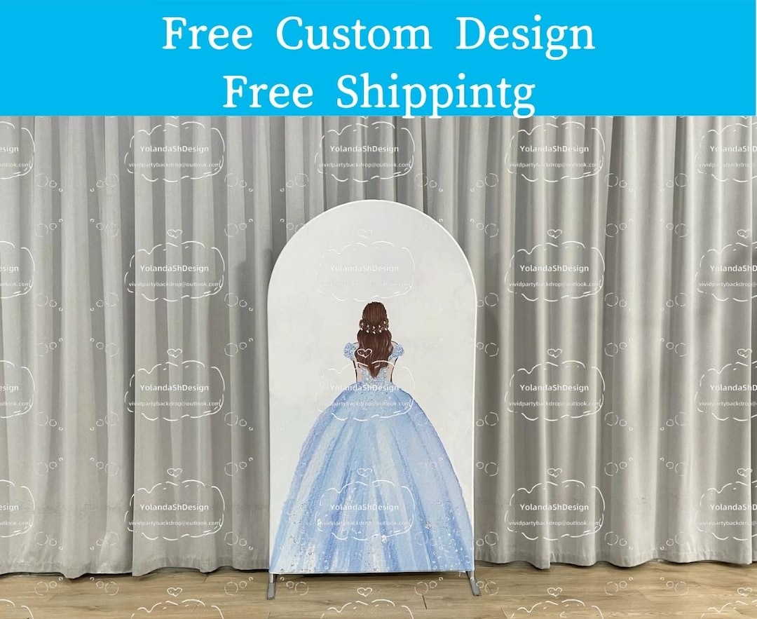 Quinceanera Arch Cover Backdrop Blue Sweet Girl Mis Quince Anos ...