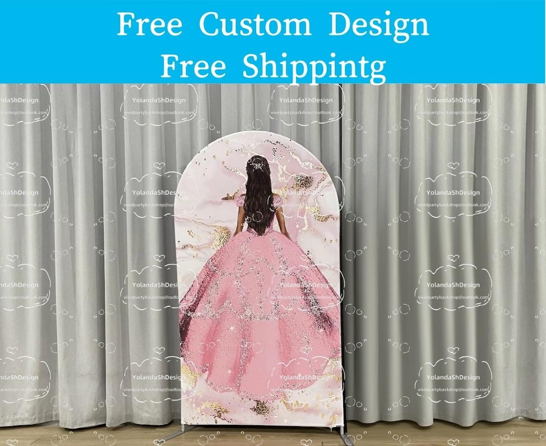 Quinceanera Arch Cover Backdrop Pink Marble Sweet Girl Mis Quince Anos ...