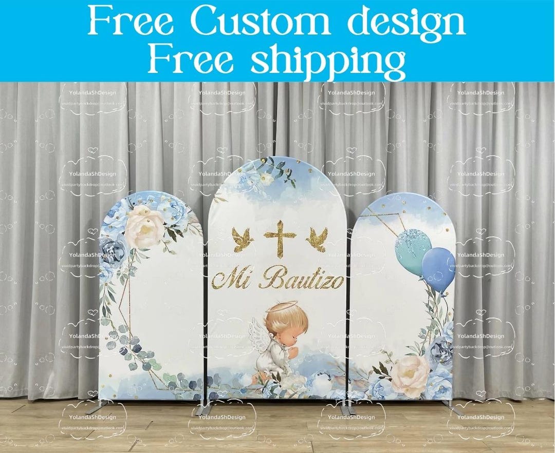 Mi Bautizo Arch Stand Backdrop Boy Baptism Christening Chiara Wall ...
