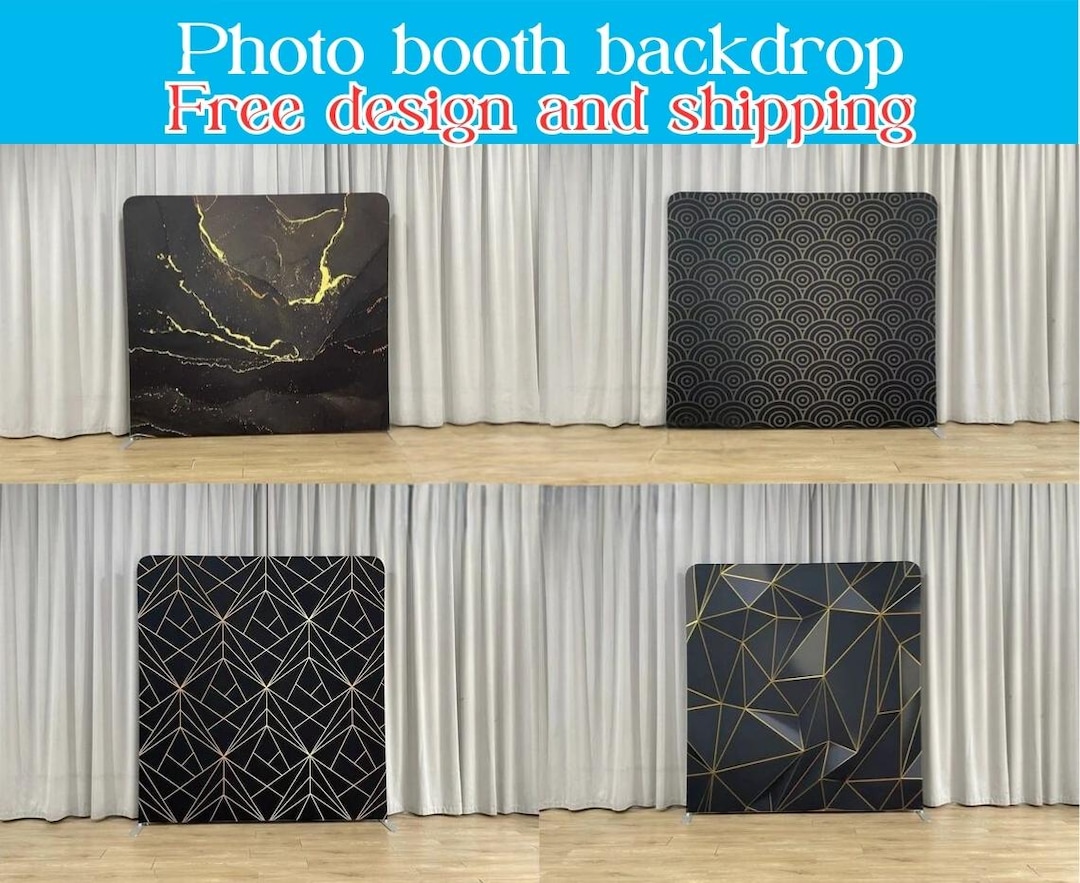 Photo Booth Backdrop Stand Black Pillowcase Backdrop Fabric Cover ...
