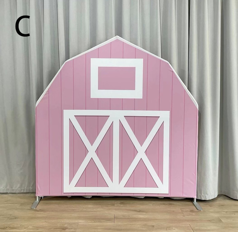 Light Pink Farm Barn Arch Backdrop Metal Stand Backdrop Frame Chiara ...