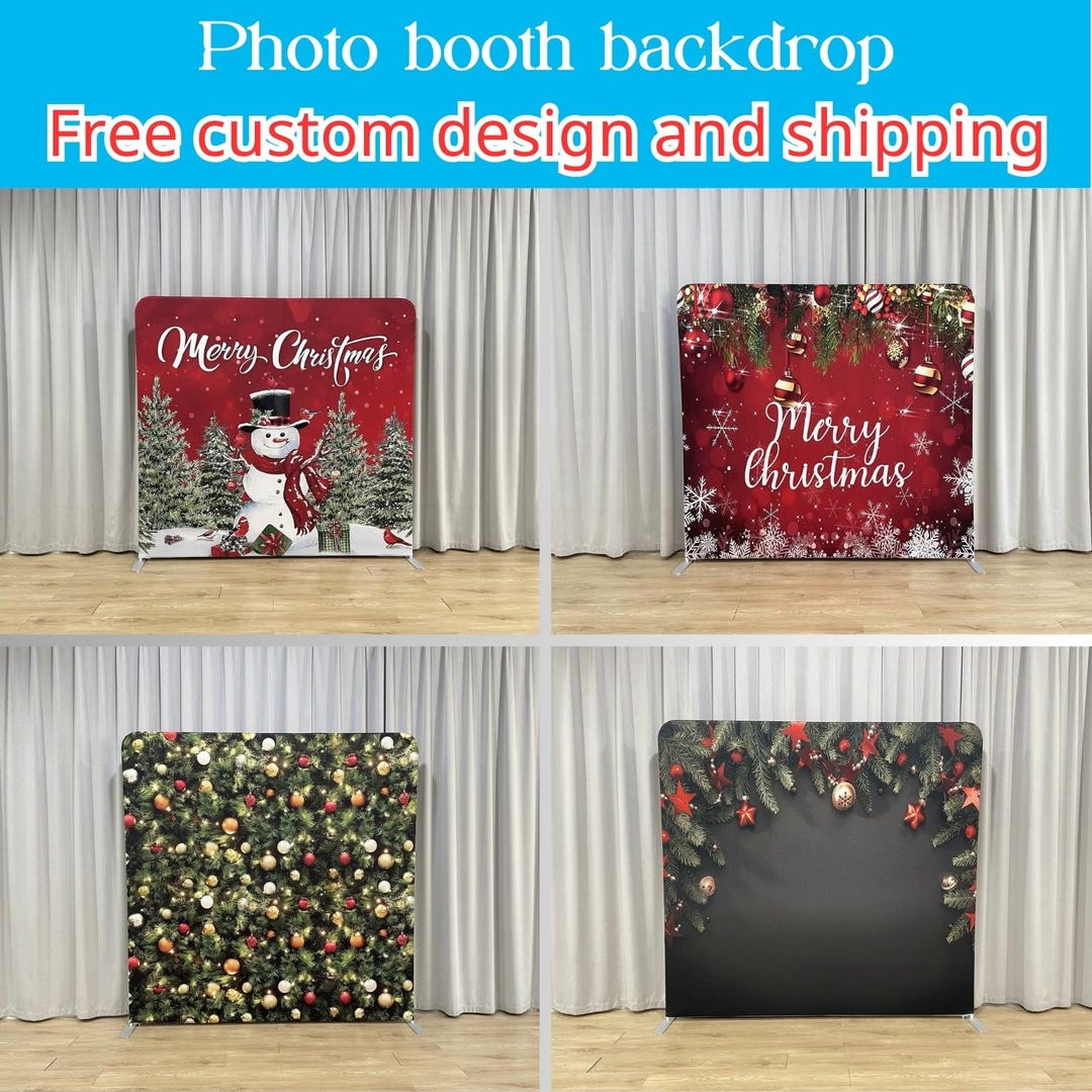 Christmas Bells Photo Booth Backdrop for Xmas Tree Party Decor ...
