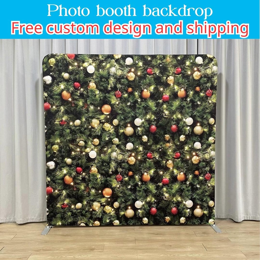 Christmas Bell Tree Photo Booth Backdrop for Xmas Tree Party Decor ...