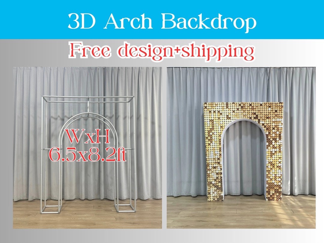 3D Sqaure Wedding Arch Open Door Backdrop Stand Arch Wall for Birthday ...