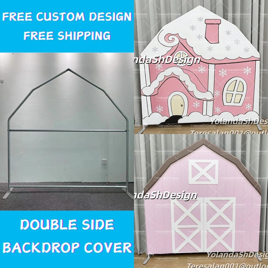 Pink Barn Arch Backdrop Stand Farm Cover Metal Backdrop Frame House ...