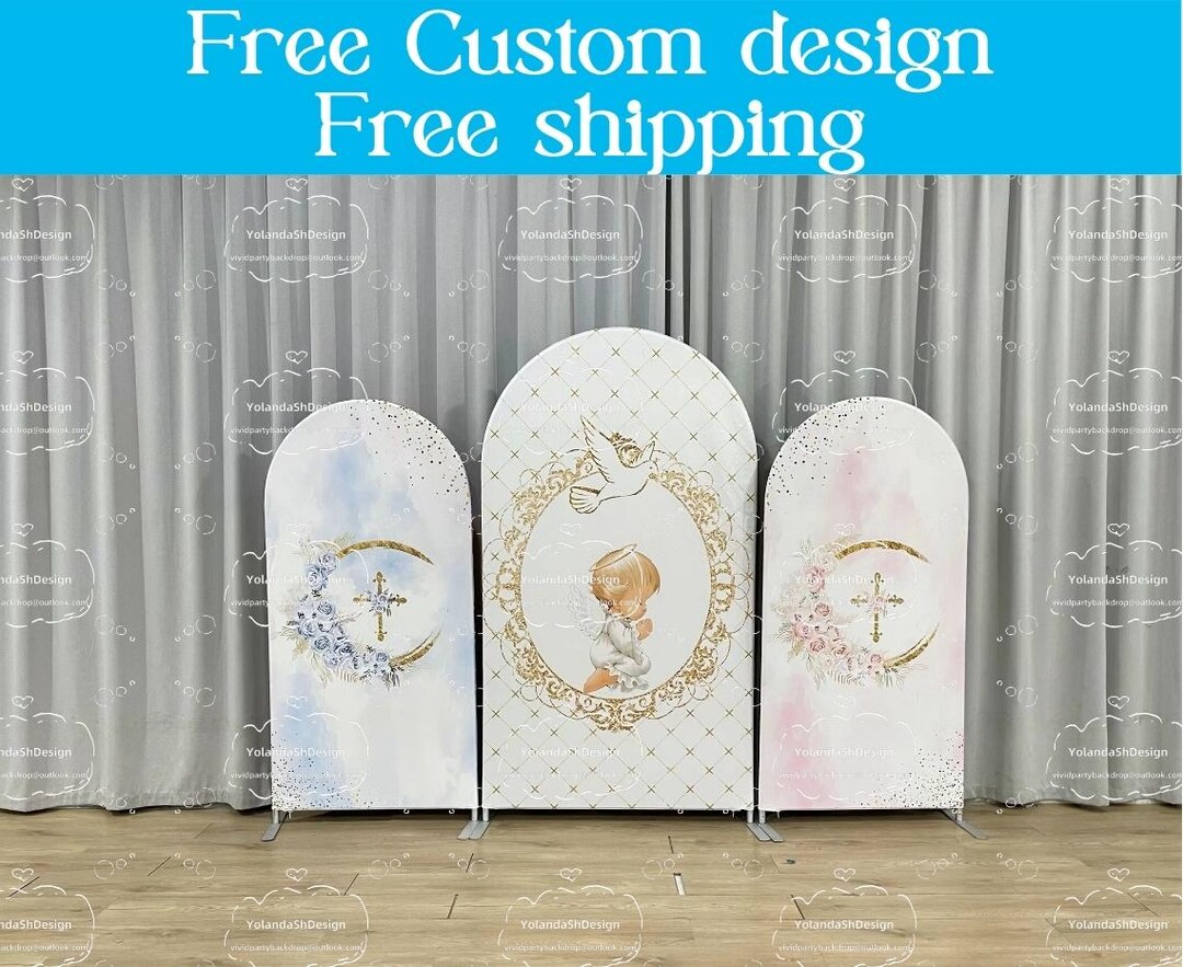 Mi Bautizo Arch Stand Backdrop Baptism Christening Chiara Wall Backdrop ...