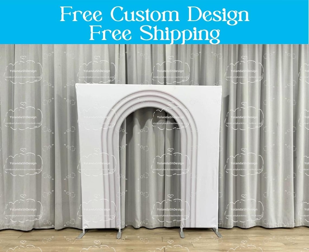 Welcome Open Arch Door Stand 3D White Ripple Arch Backdrop Cover ...