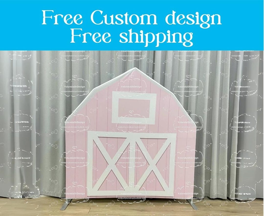 Light Pink Farm Barn Arch Backdrop Metal Stand Backdrop Frame Chiara ...