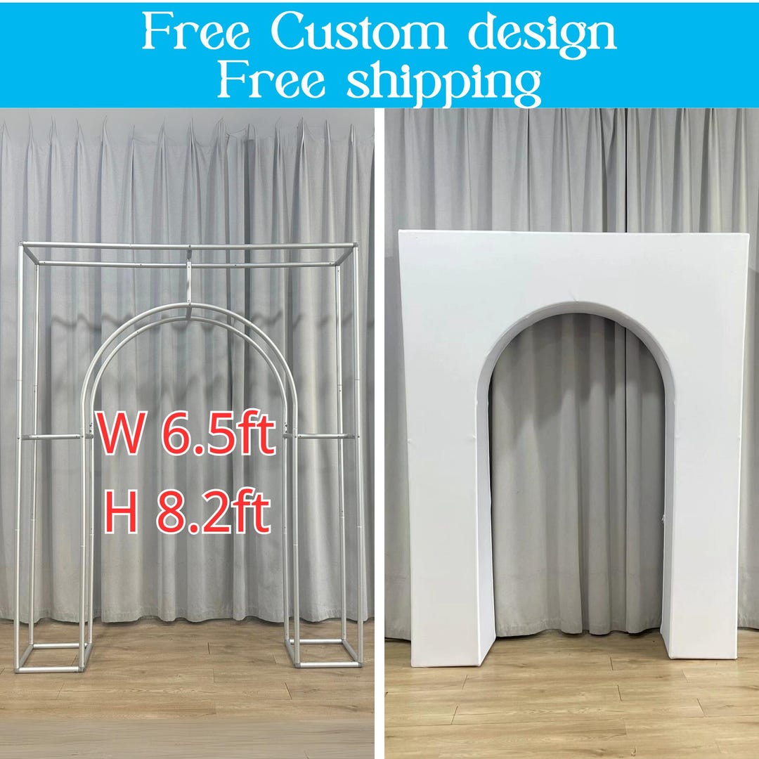 3D Sqaure Wedding Open Arch Door Backdrop Stand Print Fabric Arch Cover ...