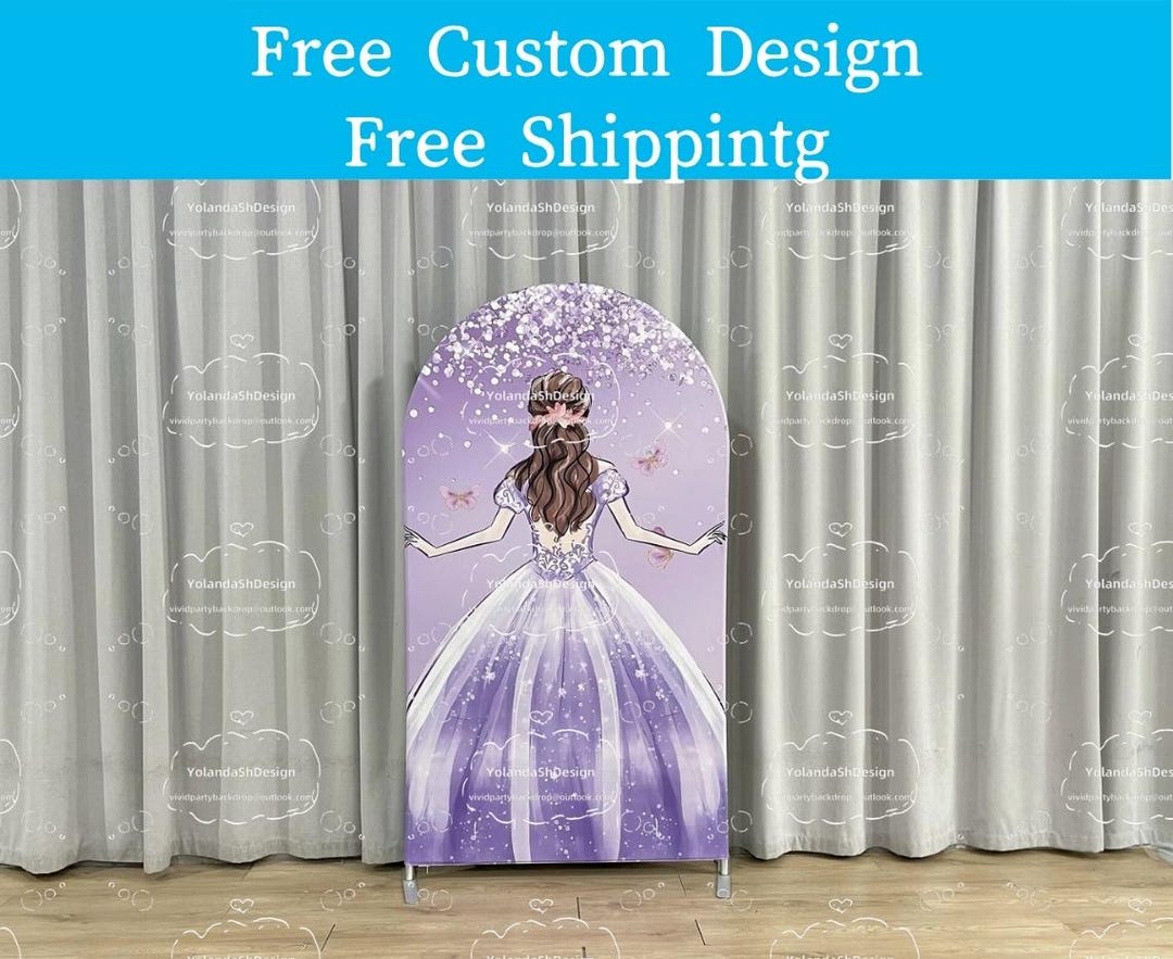 Quinceanera Arch Cover Backdrop Purple Sweet Girl Mis Quince Anos ...