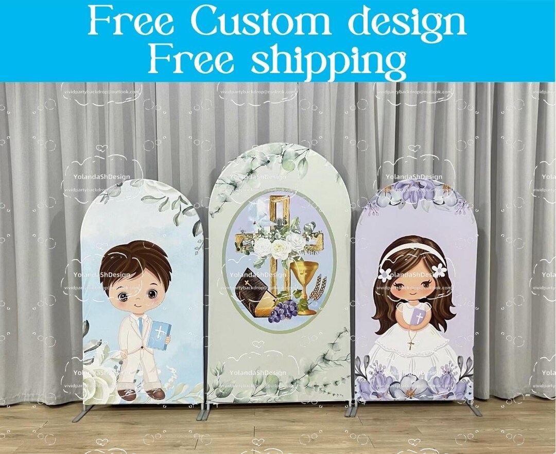 Mi Bautizo Arch Stand Backdrop Boy and Girl Baptism Christening Chiara ...
