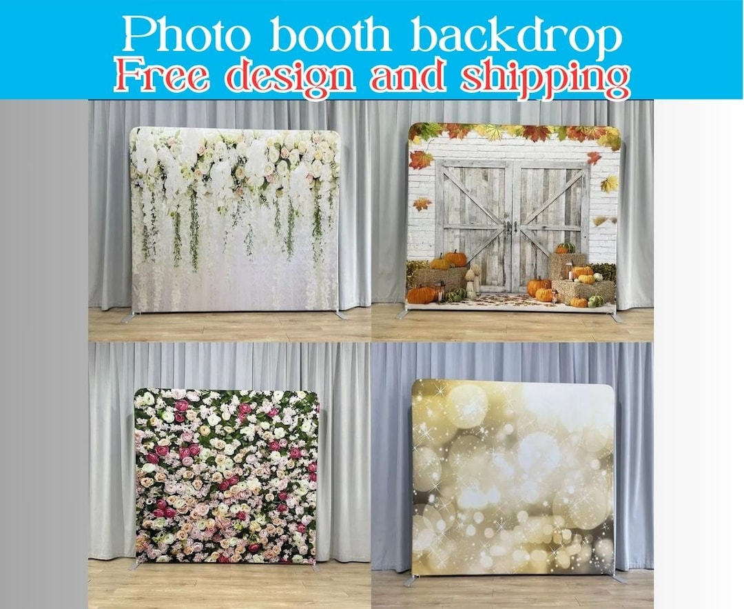 Photo Booth Backdrop Stand Flower Wall Pillowcase Backdrop Fabric Cover ...