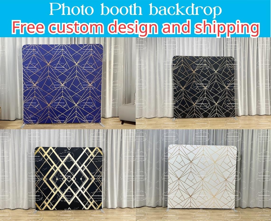 Gold Photo Booth Backdrop Stand Geometric Figure Pillowcase Backdrop ...
